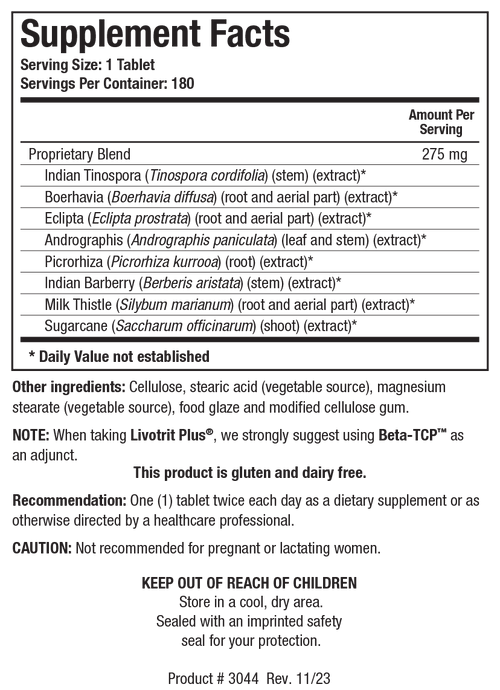 Livotrit Plus® (Ayurvedic) | Biotics Research